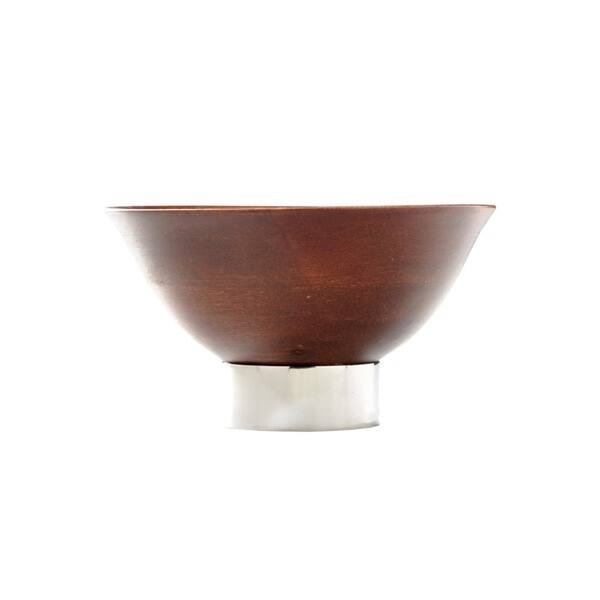 Elegant Wood Bowl KIRU with Modern Nickel Footing - Bed Bath & Beyond ...