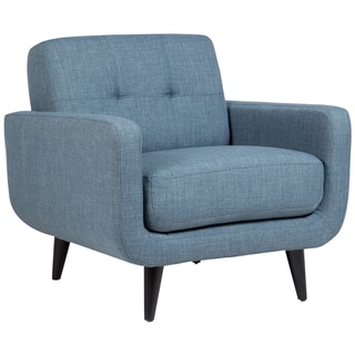 Porter Casper Blue Mid-Century Modern Tufted Chair - 34"H x 33.5"D x 36 ...