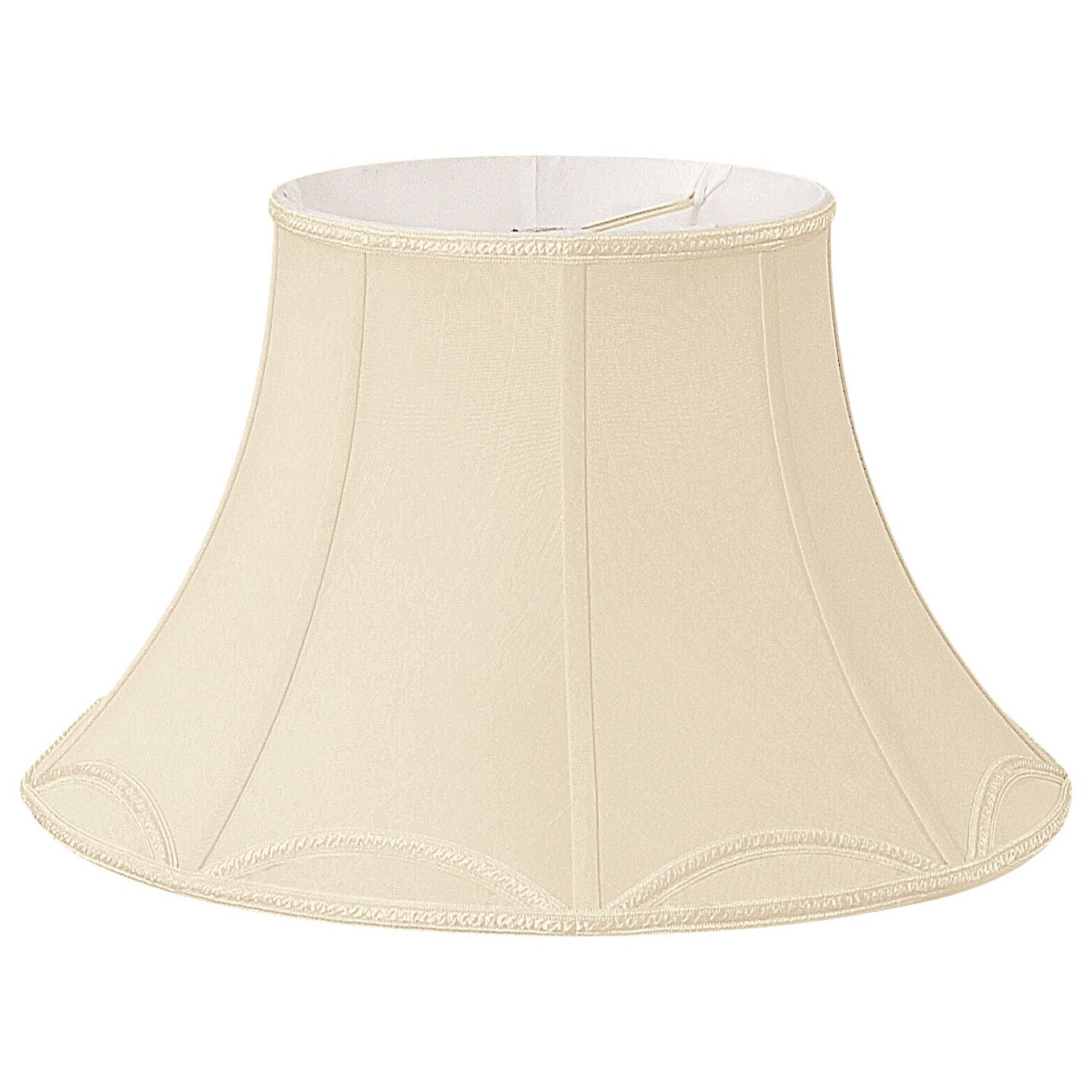 Royal Designs Shallow Bell White Silk Designer Lamp Shade - Bed Bath ...
