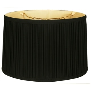 Royal Designs Shallow Drum Gather Pleat Basic Lamp Shade, Black, 17 x ...
