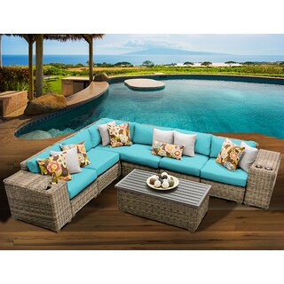 Cape Cod 9 Piece Outdoor Wicker Patio Furniture Set 09a - Bed Bath ...
