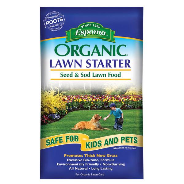 Espoma Organic Lawn Starter Seed and Sod Food Fertilizer, 36 lb - Bed ...