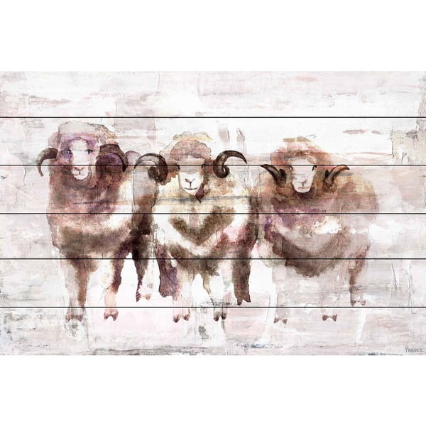 Three Rams' Painting Print on White Wood - multi - Bed Bath & Beyond ...