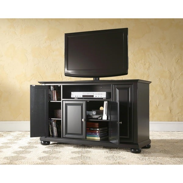 Alexandria Black Wood 48-inch TV Stand - On Sale - Bed Bath & Beyond ...