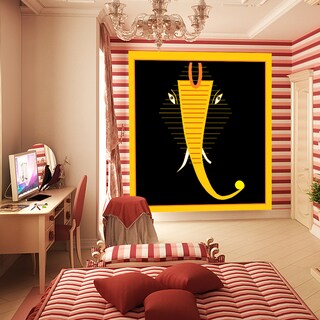 Full Color Abstract Painting Modern Art Full Color Wall Decal Sticker ...