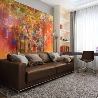 Full Color Abstract Painting Modern Art Full Color Wall Decal Sticker ...