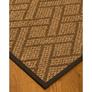 Handcrafted Shanghai Natural Sisal Rug - Brown Binding 9' x 12' - 9' x ...