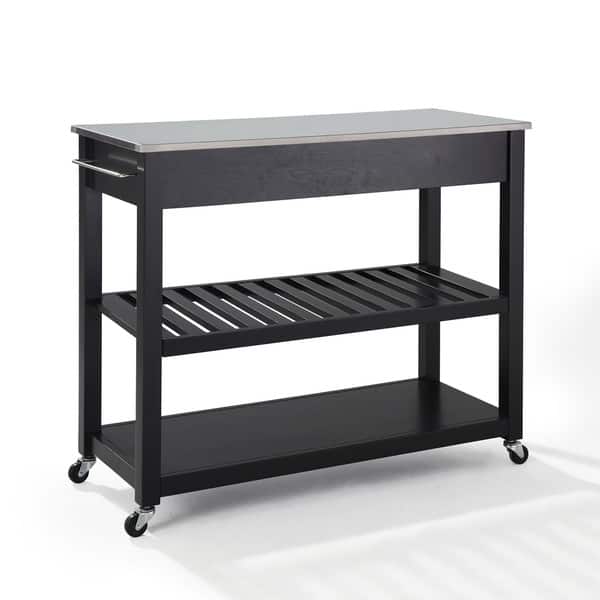 Crosley Stainless Steel Top Kitchen Prep Cart - 17"d x 43"w x 35"h - On ...