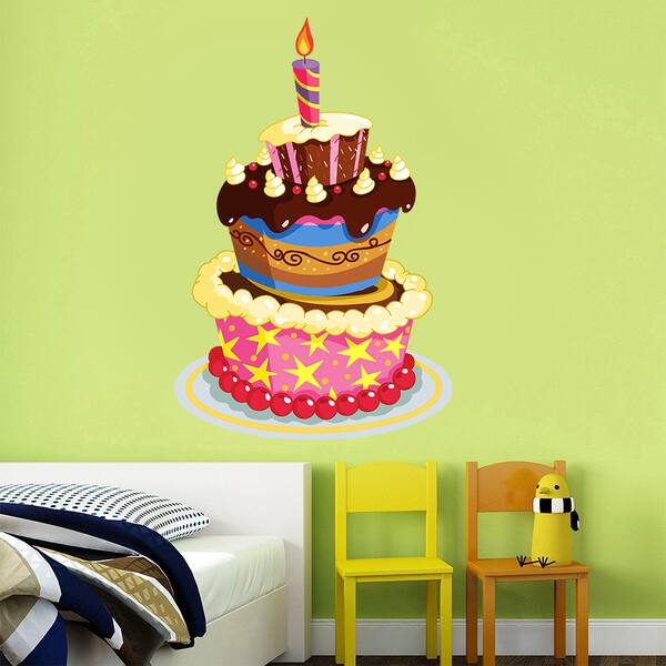 Full Color Happy Birthday Celebration Holiday Full Color Wall Decal ...