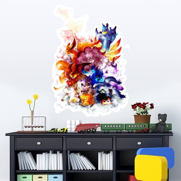 Full Color Pokemon Anime Cartoon Characters Full Color Wall Decal ...