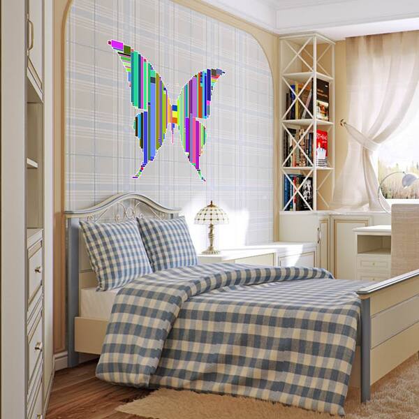 Full Color Colorful Butterfly Modern Art Full Color Wall Decal Sticker ...