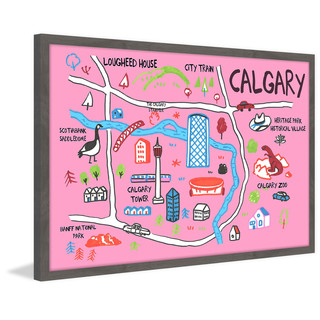 'Calgary Iconic Sights' Framed Painting Print - Bed Bath & Beyond ...