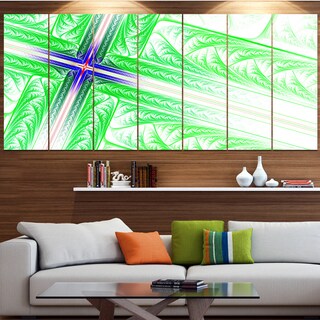 Designart "Bright Green Fractal Cross Design" Abstract Art Print on ...