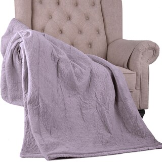 Lorreay Embroidery Reversible Sherpa Throw - Bed Bath & Beyond - 15367758