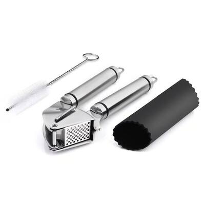 Professional Garlic Press and Peeler Set, Mince & Crush Garlic Cloves ...