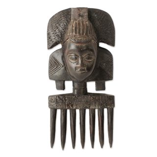 Wood Wall Sculpture, 'Ashanti Comb' (Ghana) - Bed Bath & Beyond - 15372047