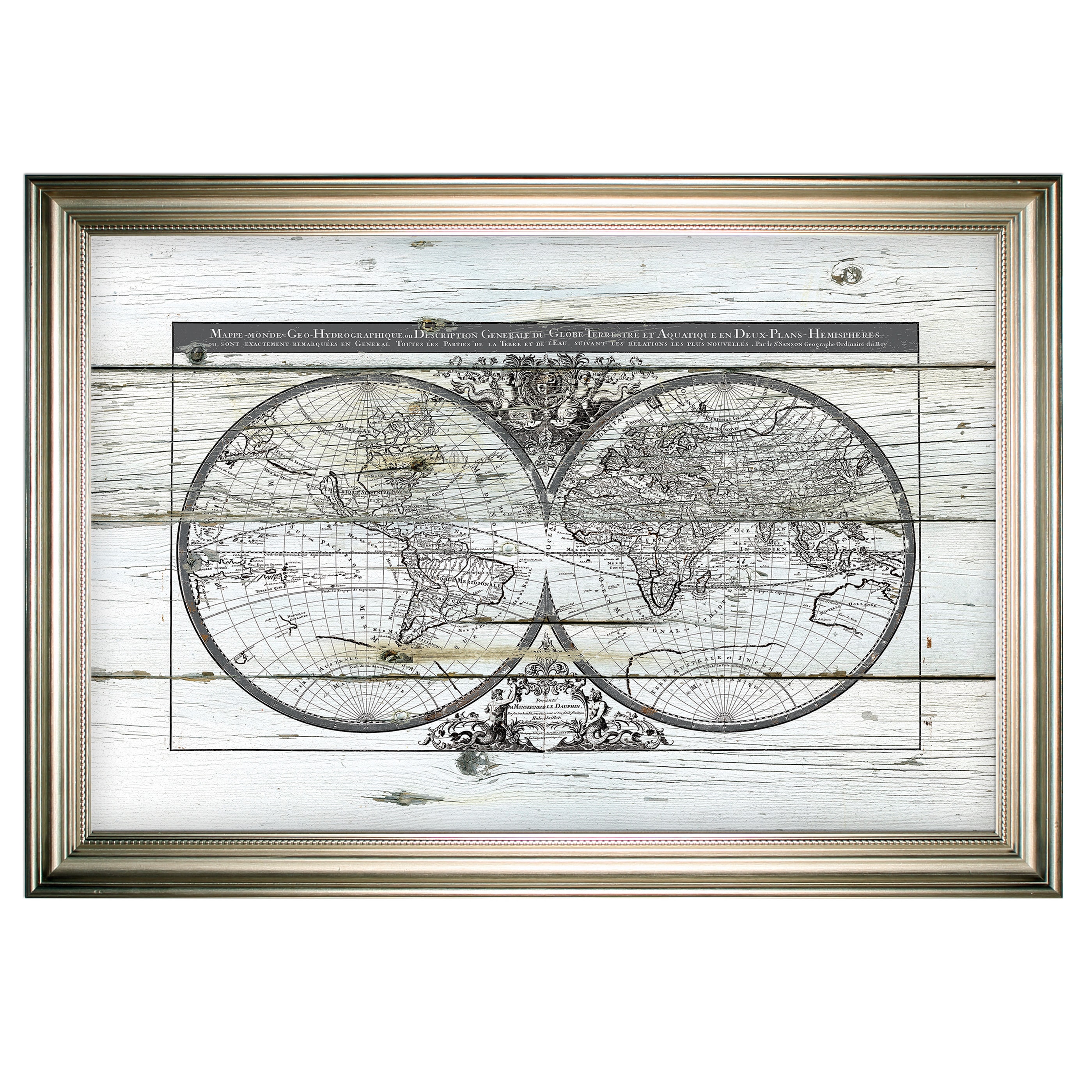 Vintage Wold Map VII Antique - Gold Frame - Bed Bath & Beyond - 15390710