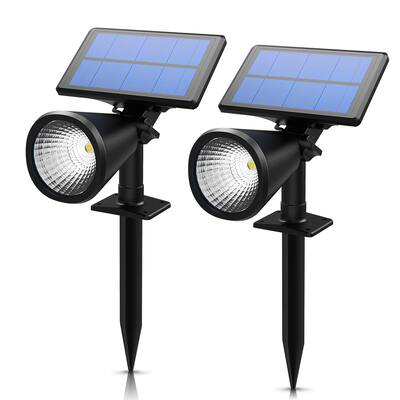 Solar Spotlight, 2-in-1 Solar Powered Outdoor Wall/In-ground Spotlight ...