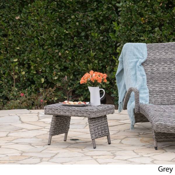 Thira Outdoor Aluminum Wicker Accent Table by Christopher Knight Home ...
