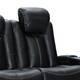 Seatcraft Republic Leather Home Theater Seating Power Recline Sofa with ...