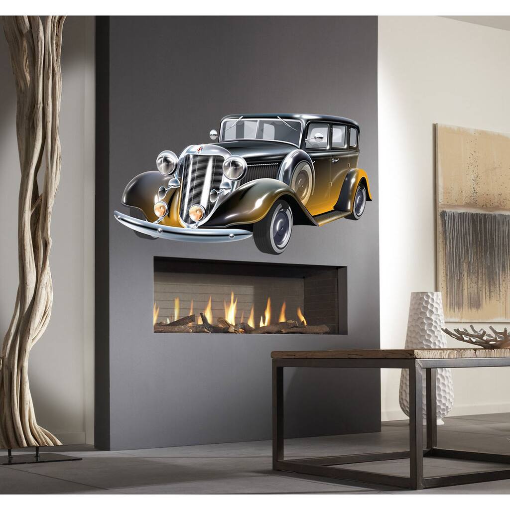 Full Color Retro car Full Color Decal, Full color sticker, colored ...