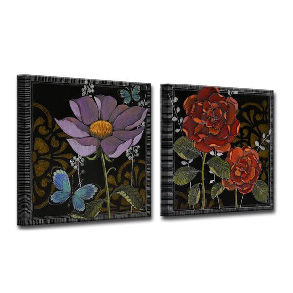 Ready2HangArt 2 Piece Wall Art Set 'Gilt Slate Flora I/II' by Hope ...