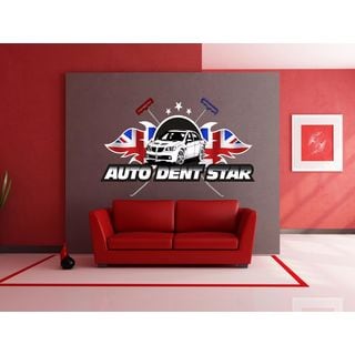 Full Color Auto dent star Full Color Decal, Full color sticker, colored ...