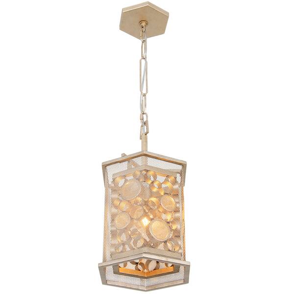 Varaluz Fascination 1-Light Zen Gold Hex Foyer Pendant with Champagne ...