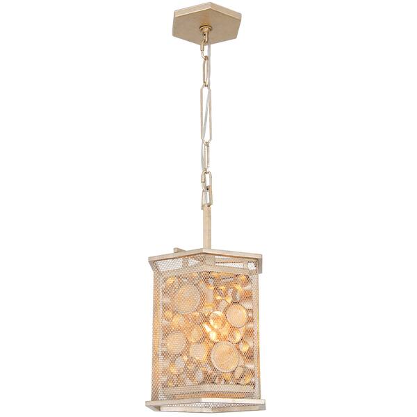 Varaluz Fascination 1-Light Zen Gold Hex Foyer Pendant with Champagne ...