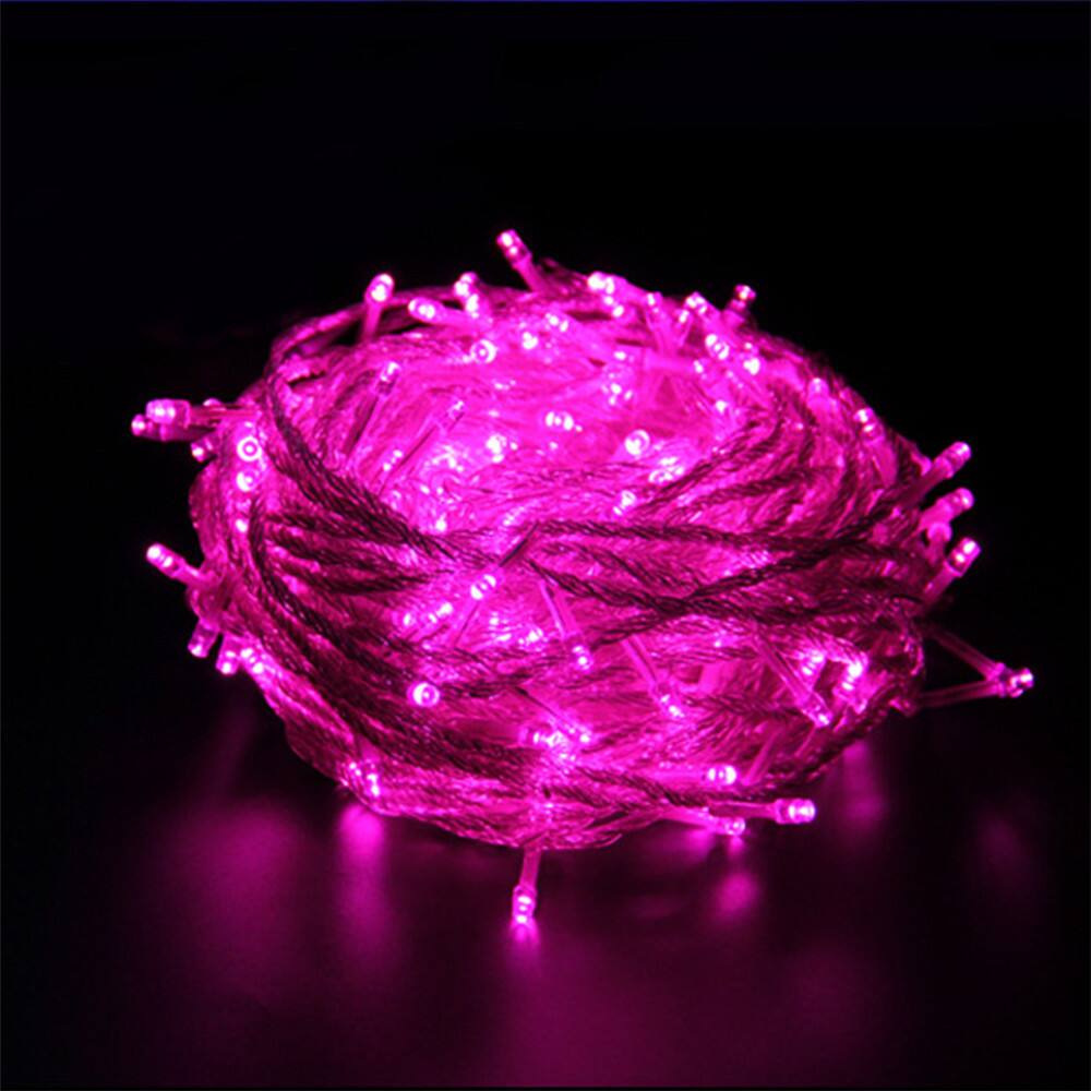 100 LED String Light w/ connector - Pink - Overstock - 15647906