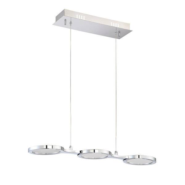 Milan Series Chrome-finish 3-light LED Bar With Clear Mesh Diffusers ...