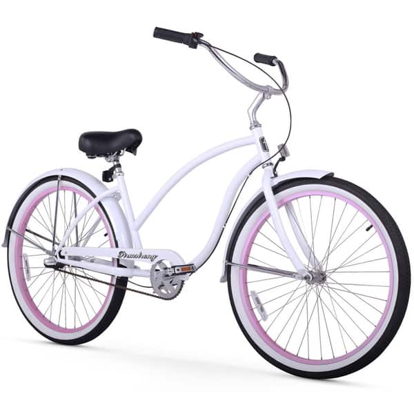 26" Firmstrong Chief Lady Three Speed Beach Cruiser Bicycle, White w ...