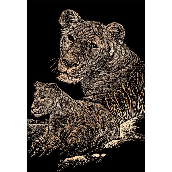 Copper Foil Engraving Art Kit 8"X10"-Lioness & Cub - Bed Bath & Beyond ...