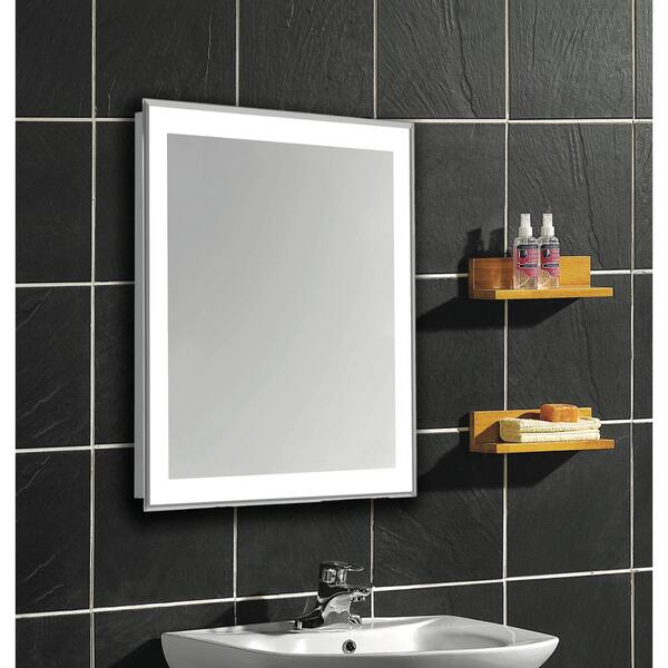 4 Sides LED Edge Hardwired Mirror Rectangle W20"H40" Dimmable 5000K ...