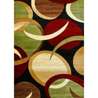 Persian Rugs Modern Trendz Abstract Black/Green/Burgundy Area Rug ...