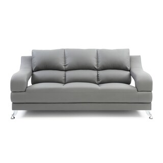LYKE Home Faux-leather Modern Pub-back Sofa - Bed Bath & Beyond - 15860110