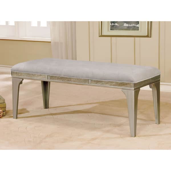 Weas Contemporary Sliver Fabric Tufted Dining Bench by Furniture of ...