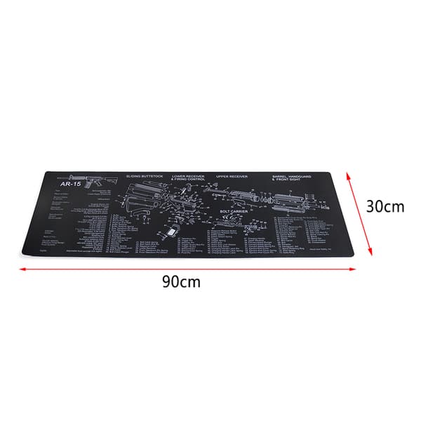 Rubber Armorers Cleaning Bench Mat AR-15 Schematic Mat (35-inch x 11 ...