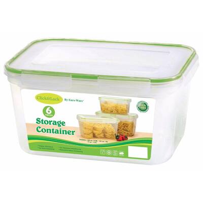 Click & Lock 6 Piece Rectangular Storage Containers - Overstock - 15891999