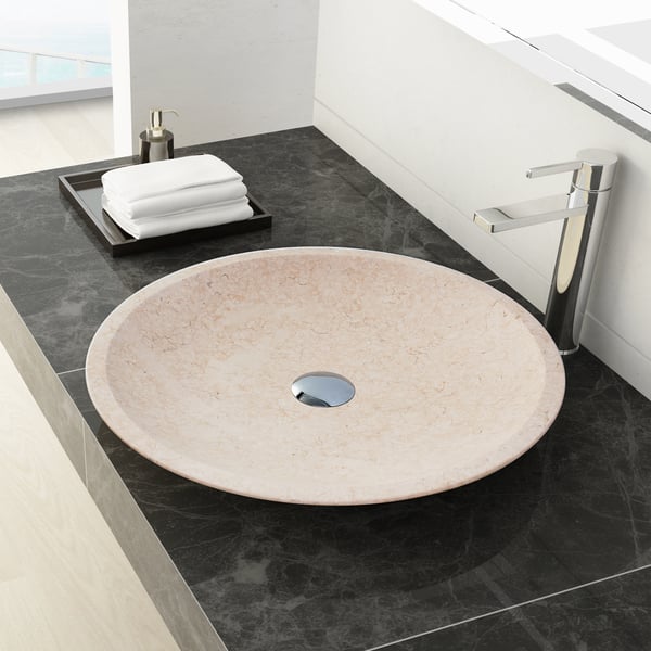 Maykke Dillon Stone Vessel Sink - Egyptian Yellow Marble - Bed Bath ...