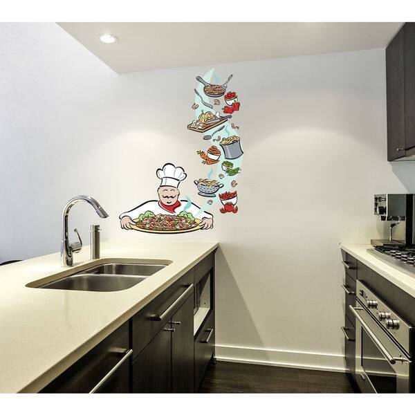 Full Color Chef kitchen chef Sticker Decal (22 x 30) - Bed Bath ...