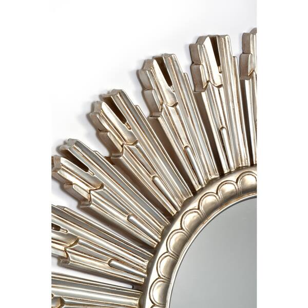 Sundial Champagne Silver Accent Wall Mirror - Champagne/Silver - Bed ...