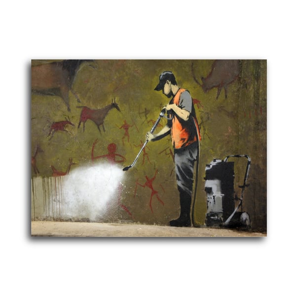 Banksy "Power Washer" Brushed Aluminum Wall Art - Bed Bath & Beyond ...