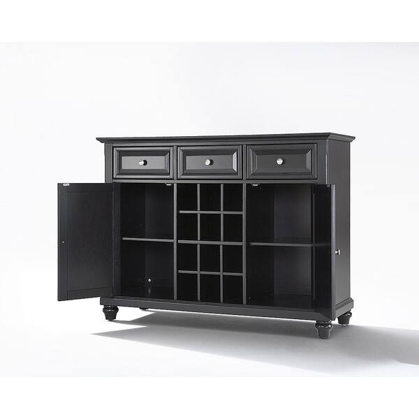 Cambridge Buffet Server / Sideboard Cabinet with Wine Storage in Black ...