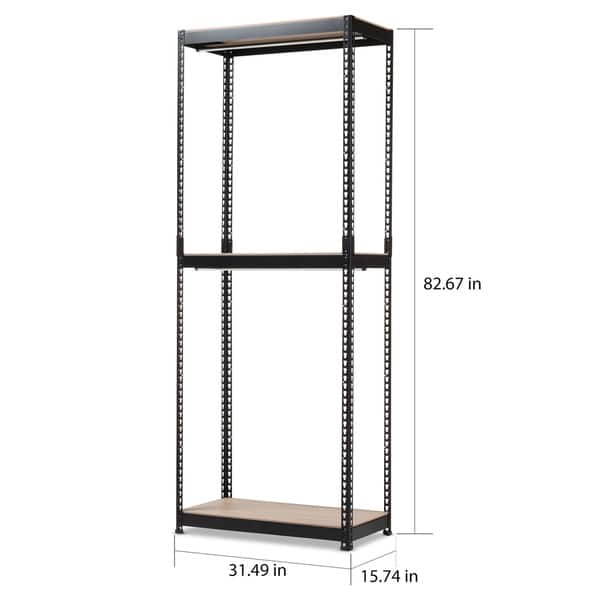 Metal 3-Shelf Closet Storage Racking Organizer by Baxton Studio - Bed ...