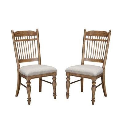 Intercon Lakehouse Brushed Sand Upholstered Spindle Back Dining Chair ...