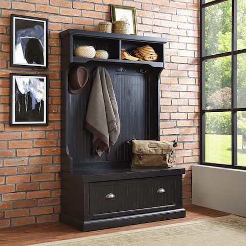 Crosley Seaside Distressed White Hall Tree - On Sale - Overstock - 15974793