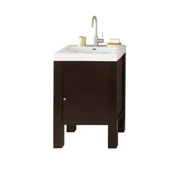 Ronbow Devon Vintage Walnut Ceramic Sinktop 24-inch Bathroom Vanity Set ...