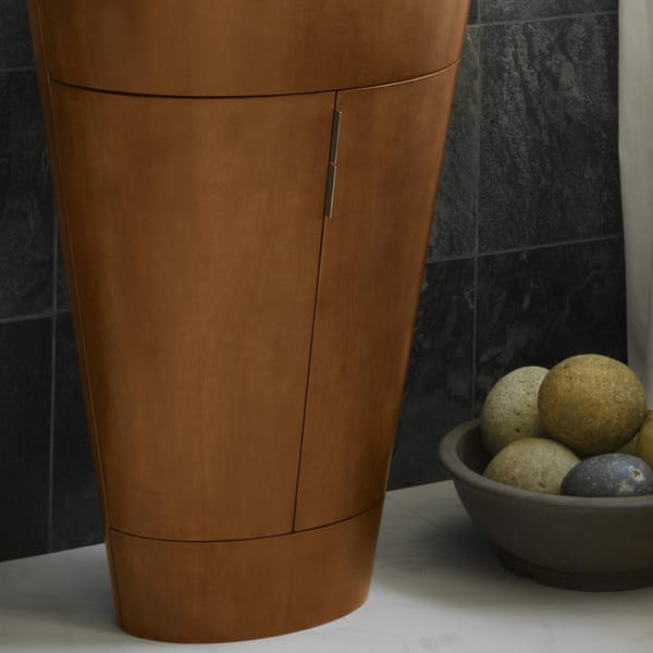 Ronbow Leonie Stained Brown Wood 24-inch Bathroom Vanity Set with ...