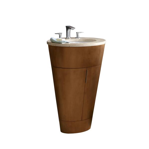 Ronbow Leonie Stained Brown Wood 24-inch Bathroom Vanity Set with ...